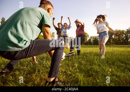 Group of college students having fun Stock Photo - Alamy