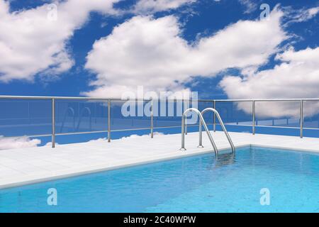 Chrome Swimming Pool Ladder on a white background. 3d Rendering Stock ...