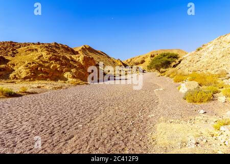 View of the Nahal Shani (desert valley, near the Red Canyon). Eilat ...