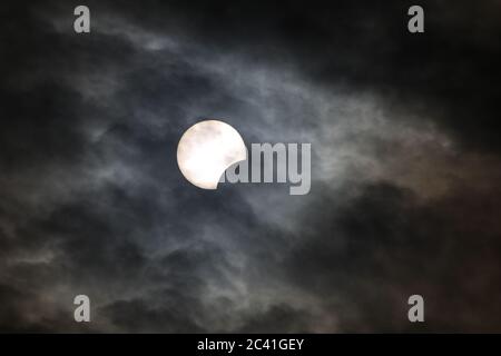 Partial Solar Eclipse in Istanbul City, Turkey Stock Photo - Alamy