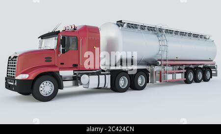 Delivery Truck in Motion 3D Rendering Stock Photo - Alamy
