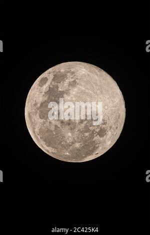 Full Moon Lunar Surface Photography in a Black Night Sky with Negative ...