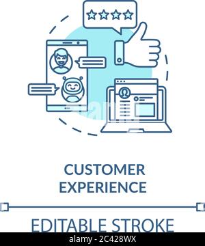 Positive customer experience turquoise concept icon Stock Vector Image & Art - Alamy