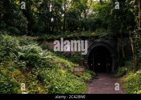 The Oxendon Tunnel on the Brampton Valley Way, a disused railway line ...