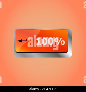 One hundred percent nature key on keyboard Stock Photo - Alamy