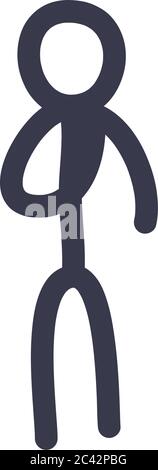 Stickfigure avatar fill style icon design of Person profile social ...