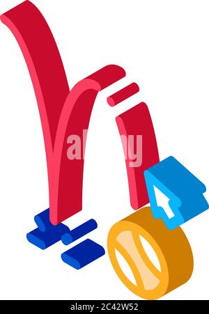 projection of motion falling ball icon vector outline illustration ...