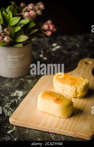Japanese Hanjuku (Japanese Half Baked Soufflés) Cheesecake Stock Photo ...