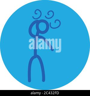 Stickfigure with fever block style icon design of Medical care and ...