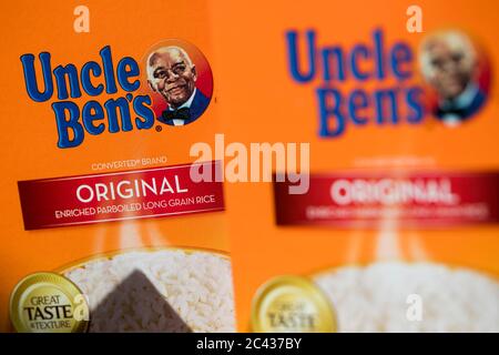 Boxes of Uncle Ben's rice products Stock Photo - Alamy