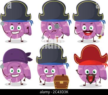 Cartoon character of purple clam with smile expression Stock Vector ...