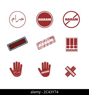 Haram logo and stamp. Isolated on white illustration. Vector. Haram is ...