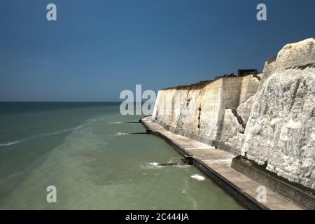 Aerial view of Peacehaven, East Sussex, a small seaside town perched on ...