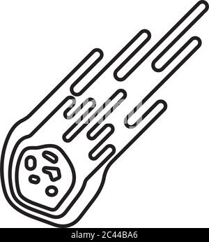 Asteroid comet icon. Outline asteroid comet vector icon color flat ...