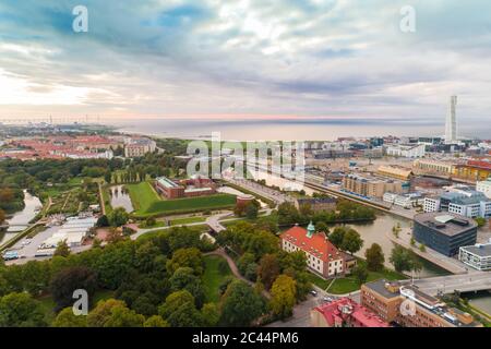 Sweden, Scania, Malmo, Aerial view of Malmo Central Station area Stock ...