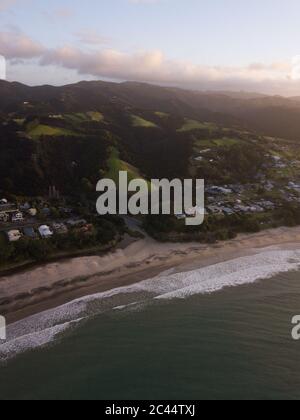 Aerial photo of a rural surf area, New Zealand Stock Photo - Alamy