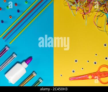 Arts and crafts flat lay with various materials Stock Photo - Alamy