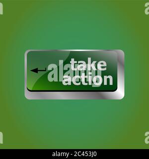 Take action key on a computer keyboard, business concept Stock Photo ...