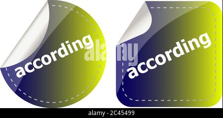 according stickers set on white, icon button Stock Photo - Alamy