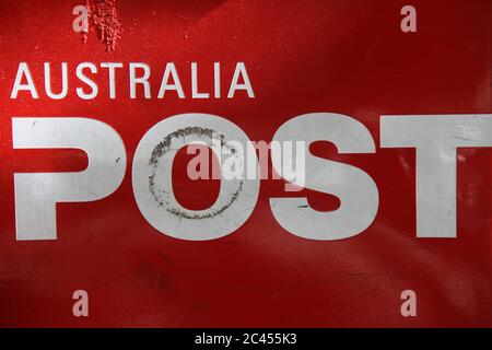 An Australia Post post box outside the QVB post office on Market Street ...