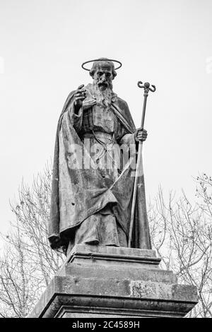 Statue of St. Nilus of Rossano, founder in 1004 of the Exarchic ...