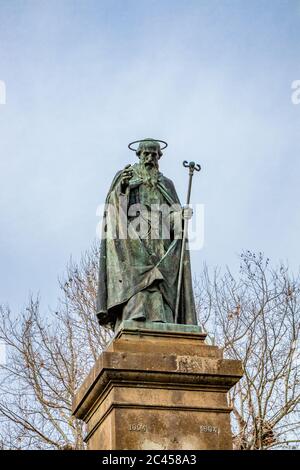 Statue of St. Nilus of Rossano, founder in 1004 of the Exarchic ...