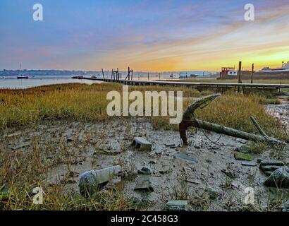 Views of boat wrecks at Pin Mill on the River Orwell just outside ...