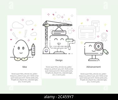 Programming vertical banners set with design and app development ...