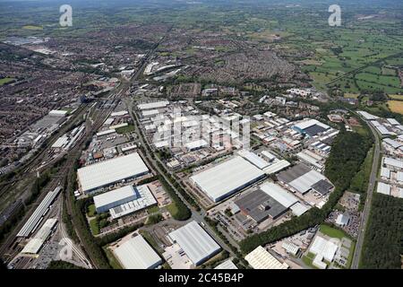 An aerial view of the Cheshire town of Crewe Stock Photo - Alamy
