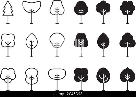 tree vector icon Linear icon. Editable stroke line Stock Vector Image ...