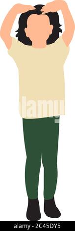 girl dancing, without a face, in a flat style, on a white background ...