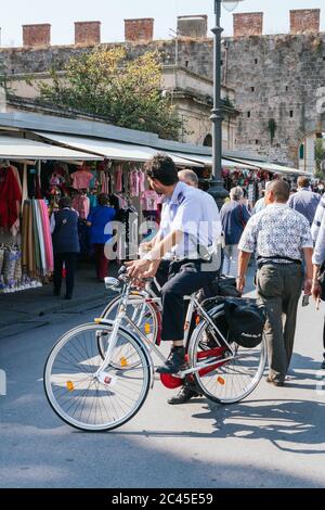Italian police biker Stock Photo - Alamy