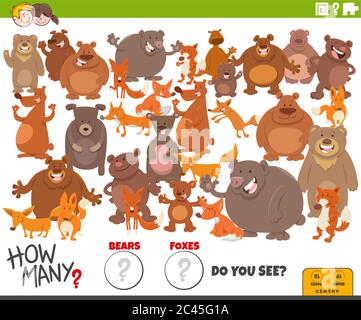 counting cartoon bears animals educational game Stock Vector Image ...