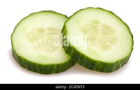 stack of sliced cucumbers on white background Stock Photo - Alamy