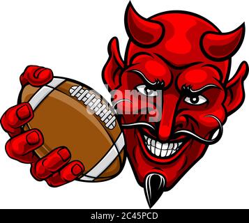 Devil American Football Sports Mascot Cartoon Stock Vector Image & Art ...