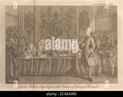 John Wilkes before the Court of the King's Bench 1768. 18th century ...