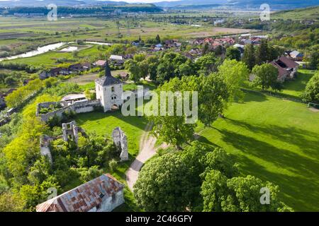 Aerial view of 16th century Kornis Castle, Romania Stock Photo - Alamy