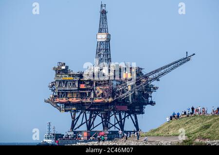 The Brent Alpha oil rig at Able Seaton Port premises,Hartlepool,England ...
