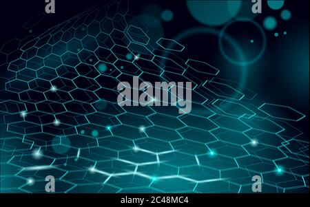 3D nanotechnololy graphene texture cyberspace. Nano fiber chemical ...