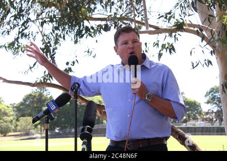 Liberal Member for Reid Craig Laundy at a press conference at ...