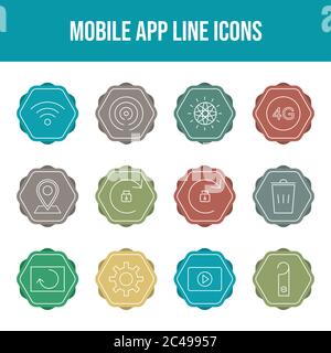 12 Mobile App Vector Icons in One Set Stock Vector Image & Art - Alamy