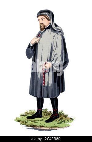 Chaucer as a Canterbury Pilgrim Illustration from Cassell s Illustrated ...