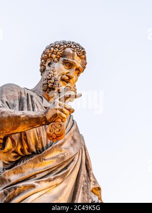 Statue of Saint Peter with key from Kingdom of Heaven. Vatican City ...
