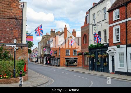 Eton town centre high street Berkshire Windsor and Maidenhead england ...