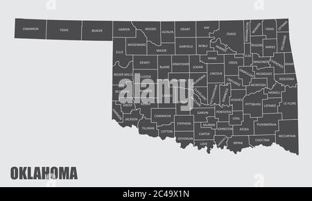 Oklahoma state map. US state map. Oklahoma silhouette symbol. Vector ...