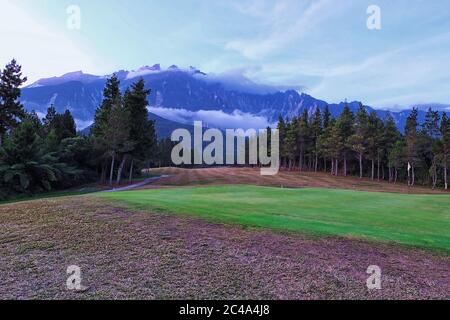 The view of Mount Kinabalu from the golf course Stock Photo - Alamy