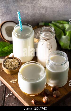 Assortment of dairy-free milk Stock Photo - Alamy