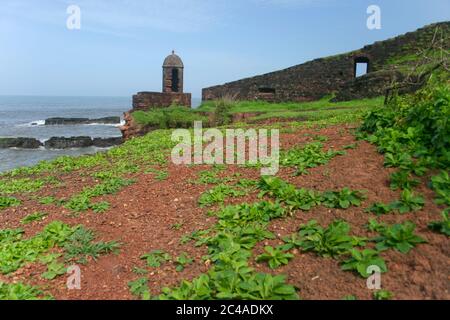 Aguada portuguese Fort in Goa India, overlooking the Arabian Sea Stock ...