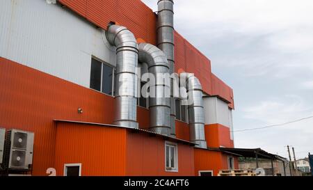 Ventilation air duct. Ventilation pipes. Ventilation system of the ...