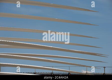 Serrated edge of wind turbine blade Stock Photo - Alamy
